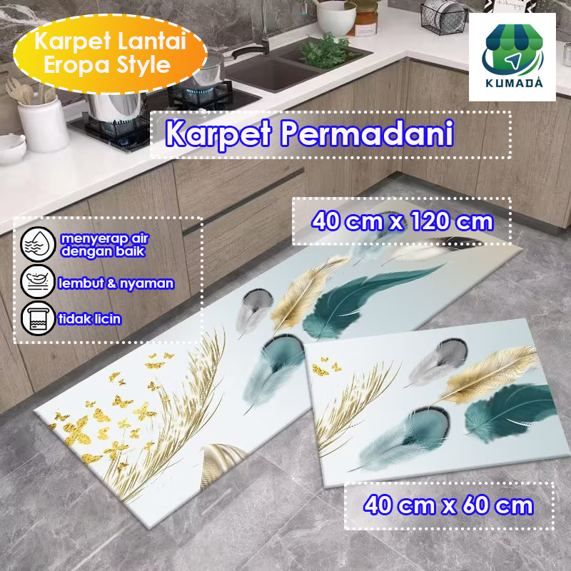 Jual KUMADA Karpet Keset Lantai Dapur 120×40+60×40cm Anti Selip, Tahan ...