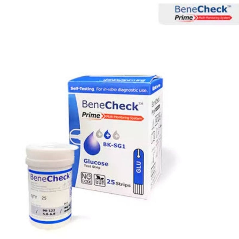 Jual Benecheck Prime Glucose Strip Tes isi 25 - Alat Cek Gula Darah ...