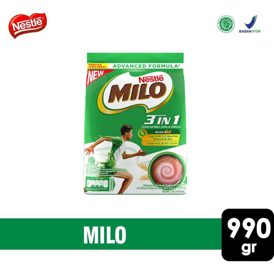 Jual Susu Milo 3in1 Active Go (990 gr) | Shopee Indonesia