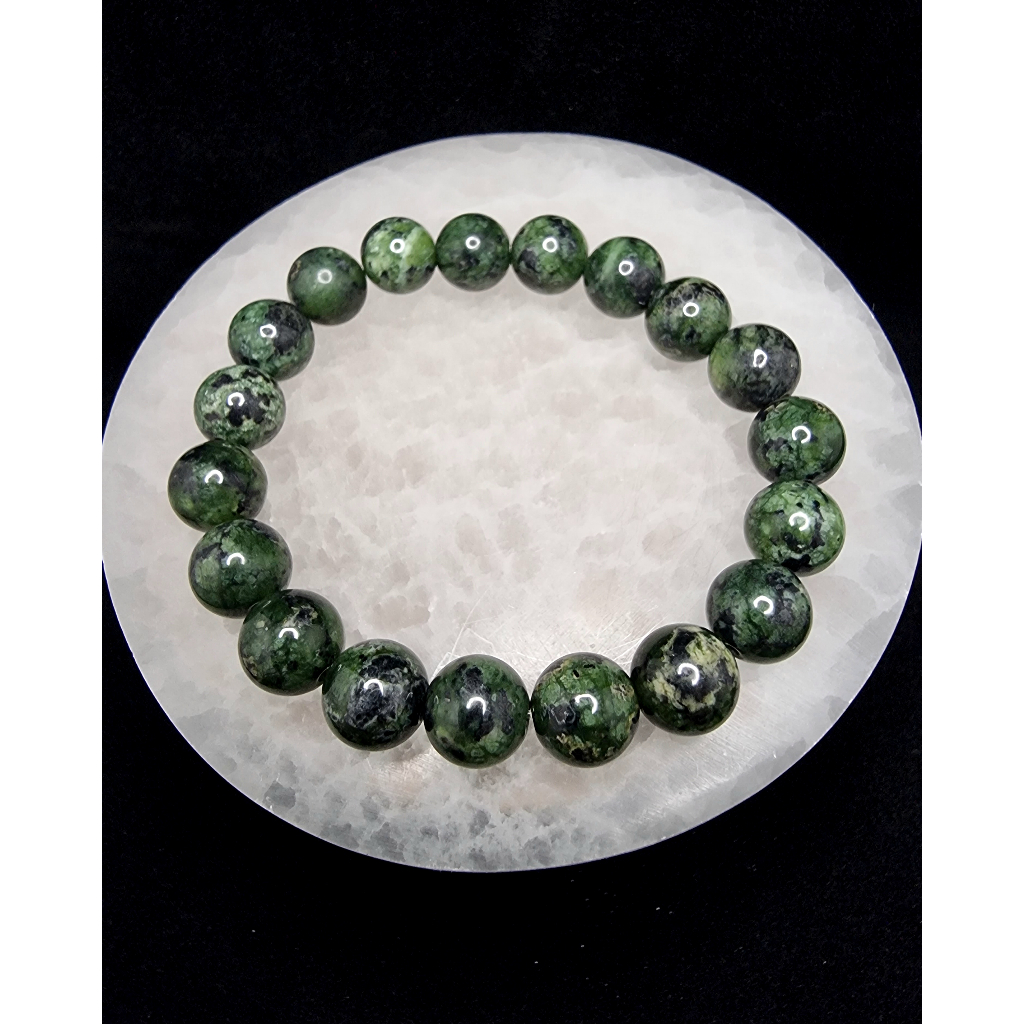 Jual Gelang Batu Giok Serpentine Ink Jade Health Stone Tibet 10mm C1252 ...