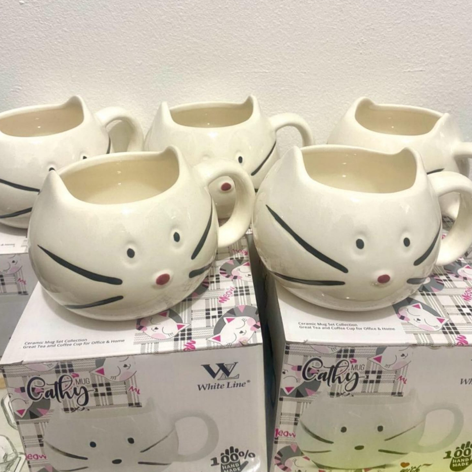 Jual Cangkir Keramik Cat / Set Ceramic Mug 300 ml / Gelas Unik kucing ...
