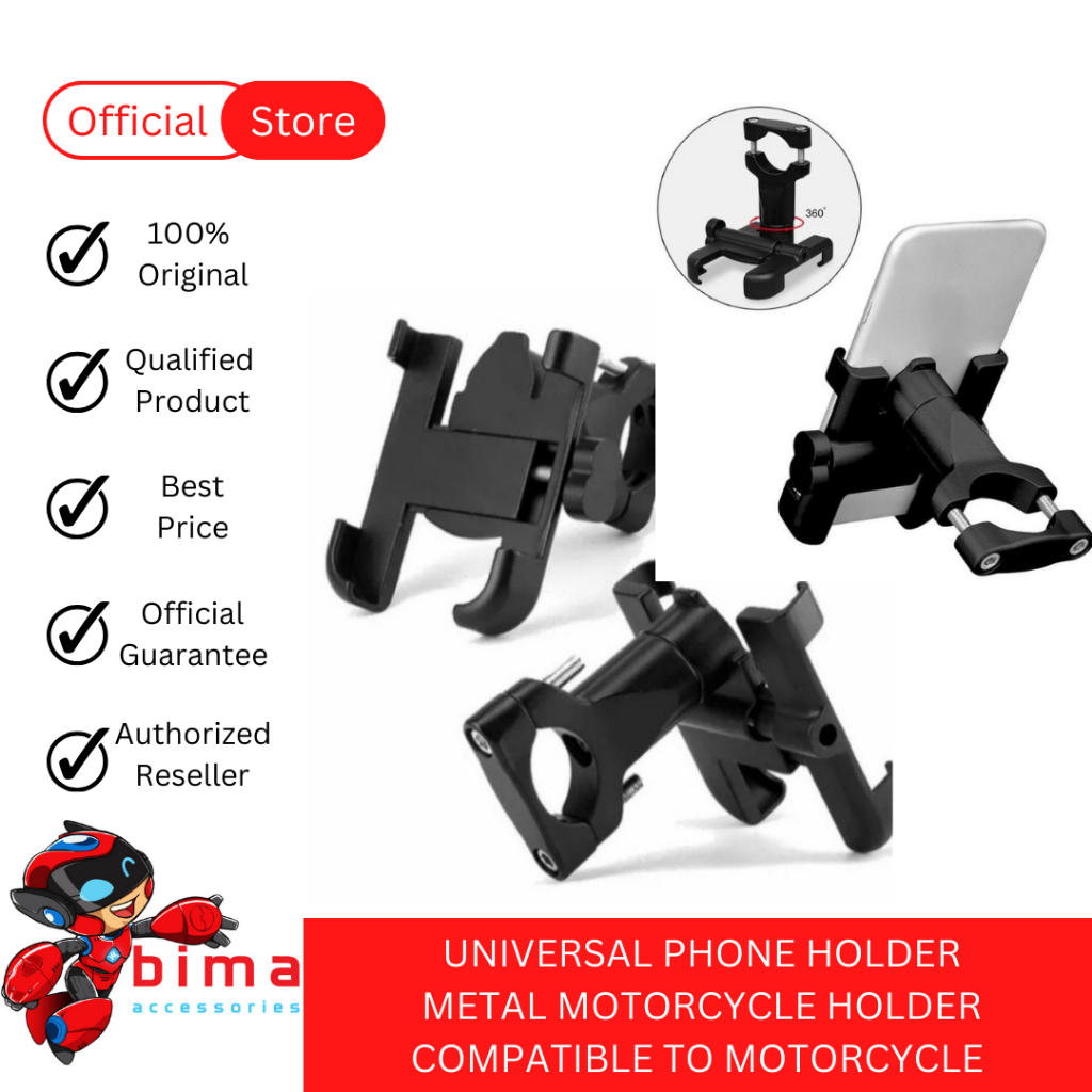 Jual Holder HP Motor Stang Bahan Besi / Full Metal Body C1 Motorcycle Holder | Shopee Indonesia