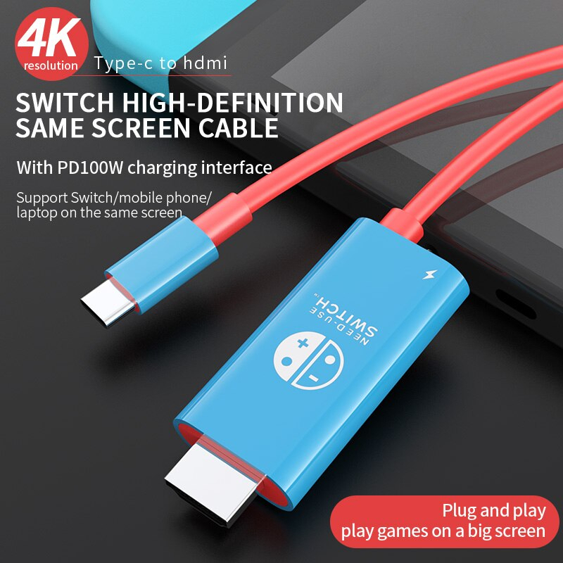 Jual USB Type C to HDMI 4K Conversion Cable TV Docking PD Fast Charging ...