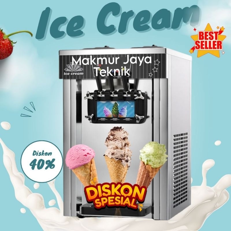 Jual Iceler ice cream machine 3 tuas coutertop classic series | Shopee ...