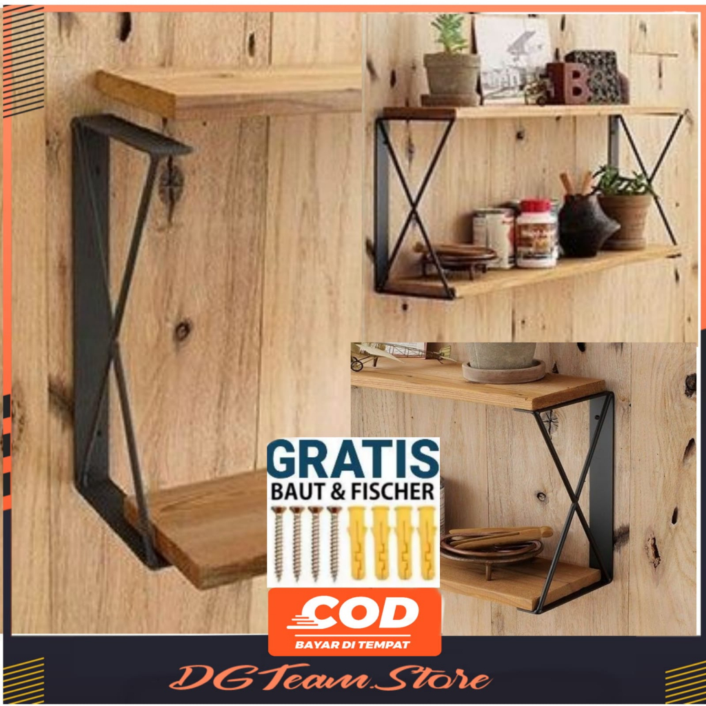 Jual bracket ambalan papan / besi siku ambalan / penahan papan | Shopee ...