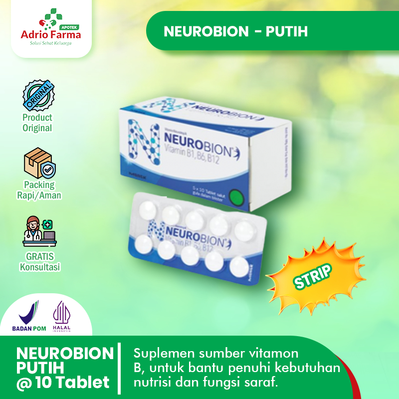 Jual Vitamin NEUROBION PUTIH - STRIP isi 10 tablet - Vitamin Syaraf ...