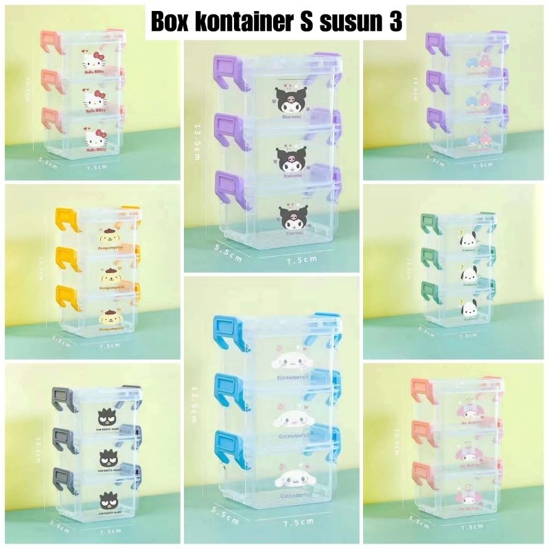 Jual BOX CONTAINER MINI SUSUN SANRIO PENYIMPANAN ACCESORIES / SERBA GUNA HELLO KITTY KUROMI ...