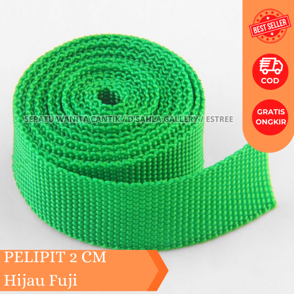 Jual Bisban Pelipit Halus 2 cm Warna Hijau Fuji Penutup / Bungkus Tepi ...
