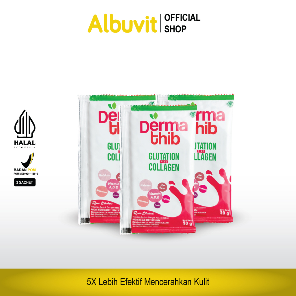 Jual Collagen Drink Plus Glutation DERMATHIB isi 3 Sachet - Minuman ...