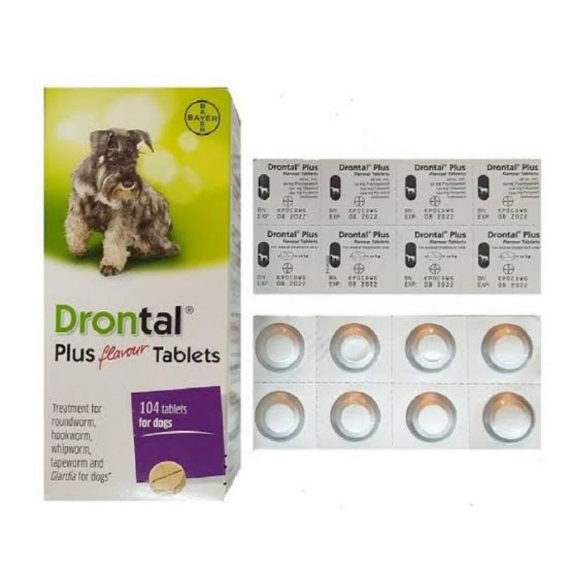 Jual Per 1 Tablet Drontal Dog Tablet GARANSI ORIGINAL BAYER | Shopee ...