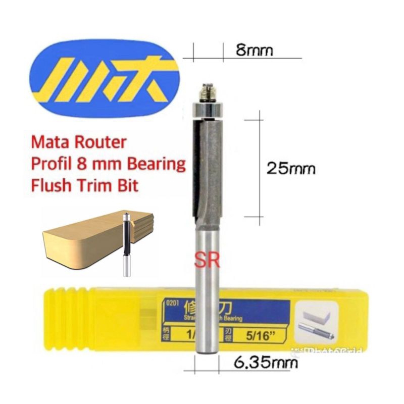 Jual Mata Router/ Profil 8 mm Bearing/ Roda 151-008/ Flush Trim Bit ...