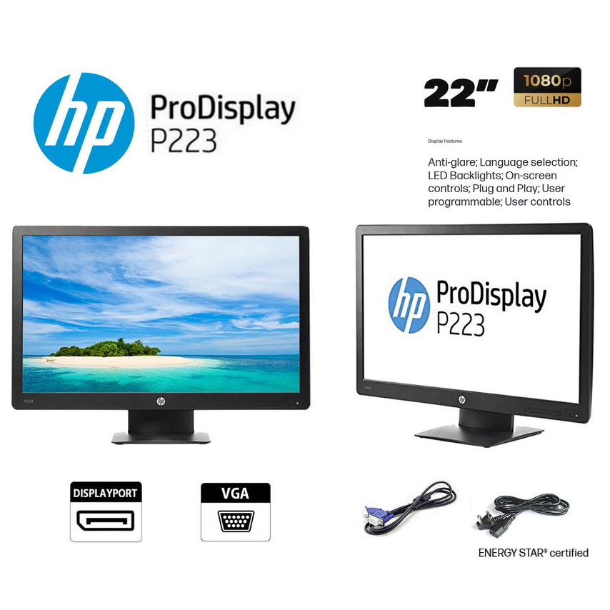 Jual LED Monitor Full HD HP ProDisplay P223 - 22 Inch with Display port | Shopee Indonesia