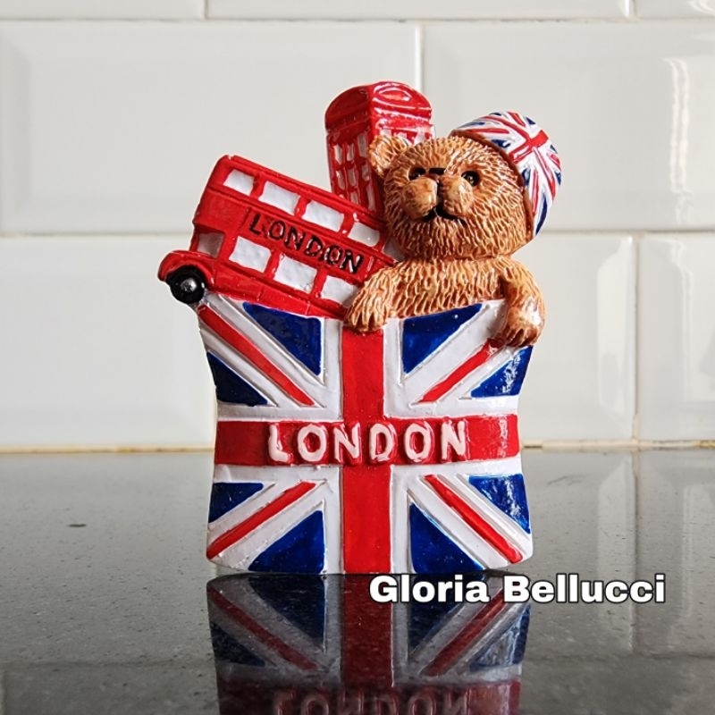 Jual tempelan hiasan kulkas magnet bus london souvenir bigben inggris ...