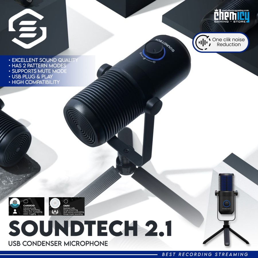Jual Soundtech 2.1 USB Condenser Gaming Microphone for PC | Shopee ...