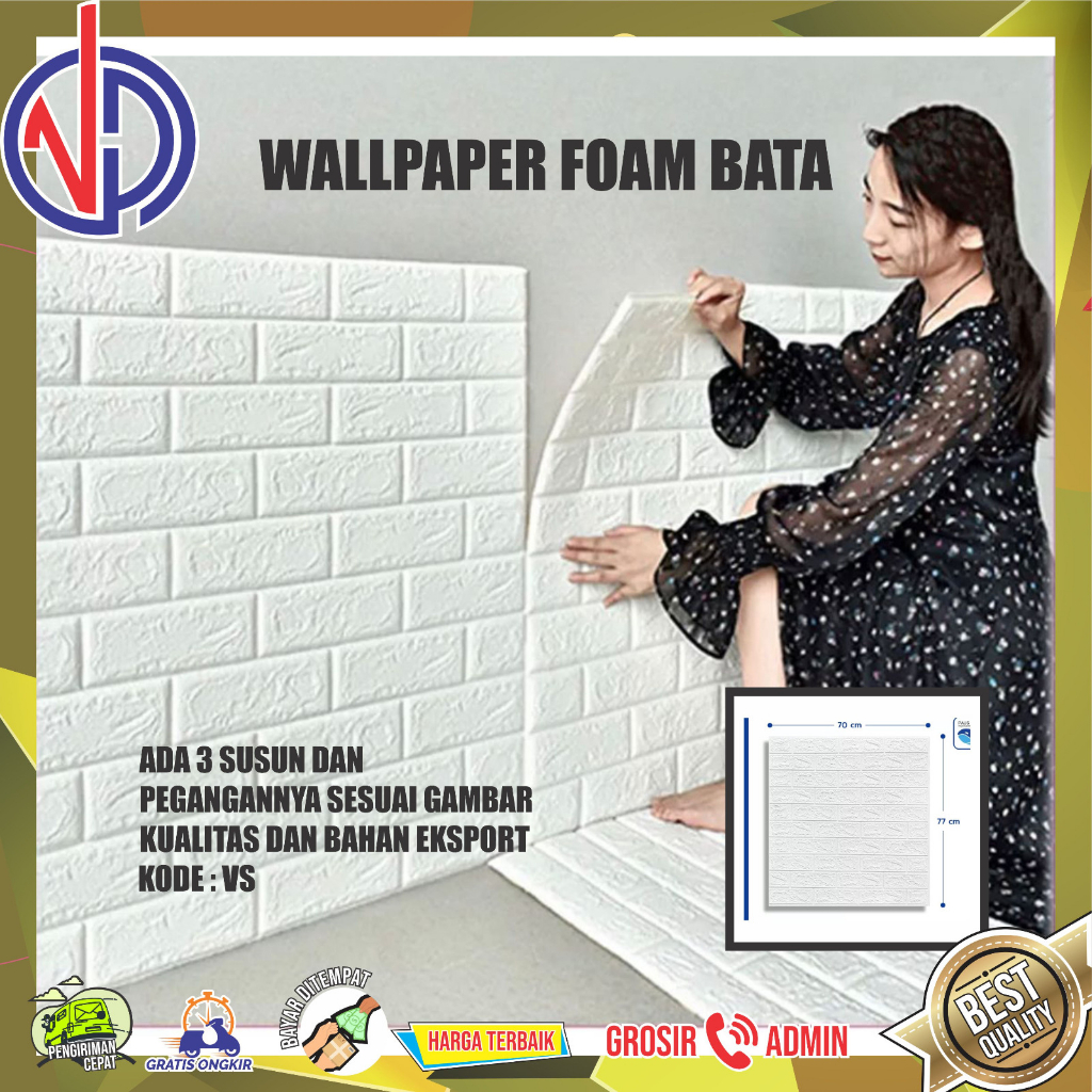 Jual WALLPAPER DINDING FOAM 3D / WALLPAPER DINDING TAHAN AIR ...