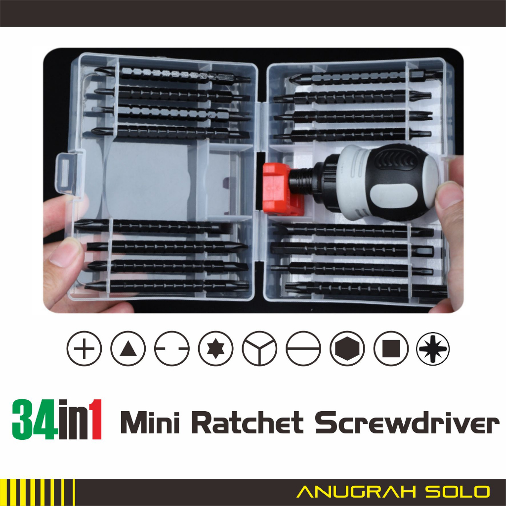 Jual Obeng Set Cebol Rachet Obeng Cebol Bolak Balik with Magnetizer ...