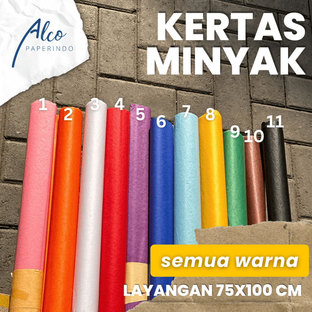 Jual (GROSIR) Kertas Minyak Wajik Pilus Banyak Warna 75 x 100 cm ...