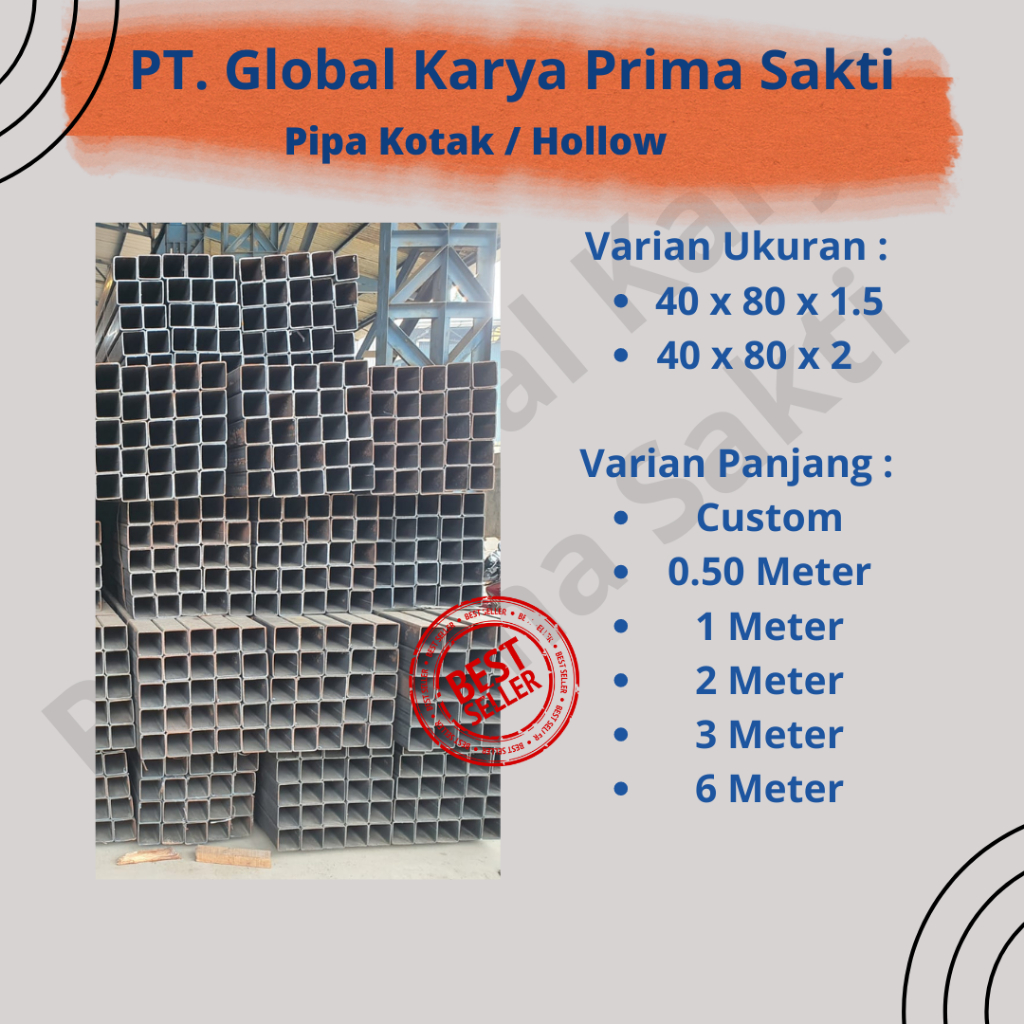 Jual Besi Hollow 40 x 80 x 2 x 6 Meter | Shopee Indonesia