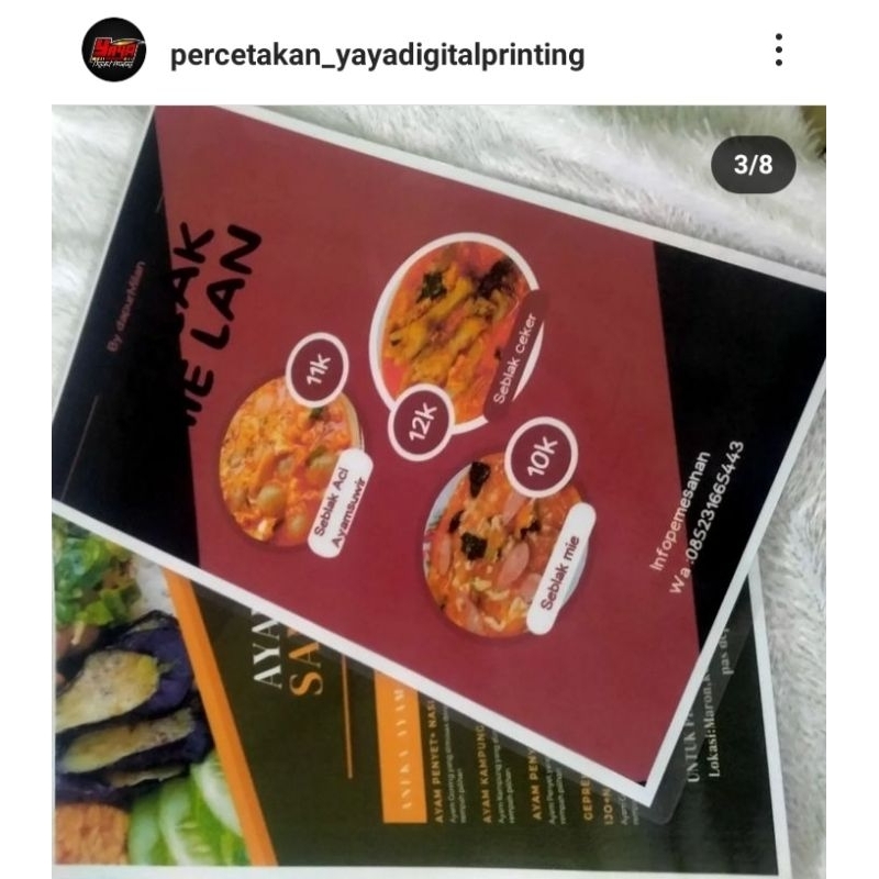 Jual Cetak Daftar Menu | Shopee Indonesia