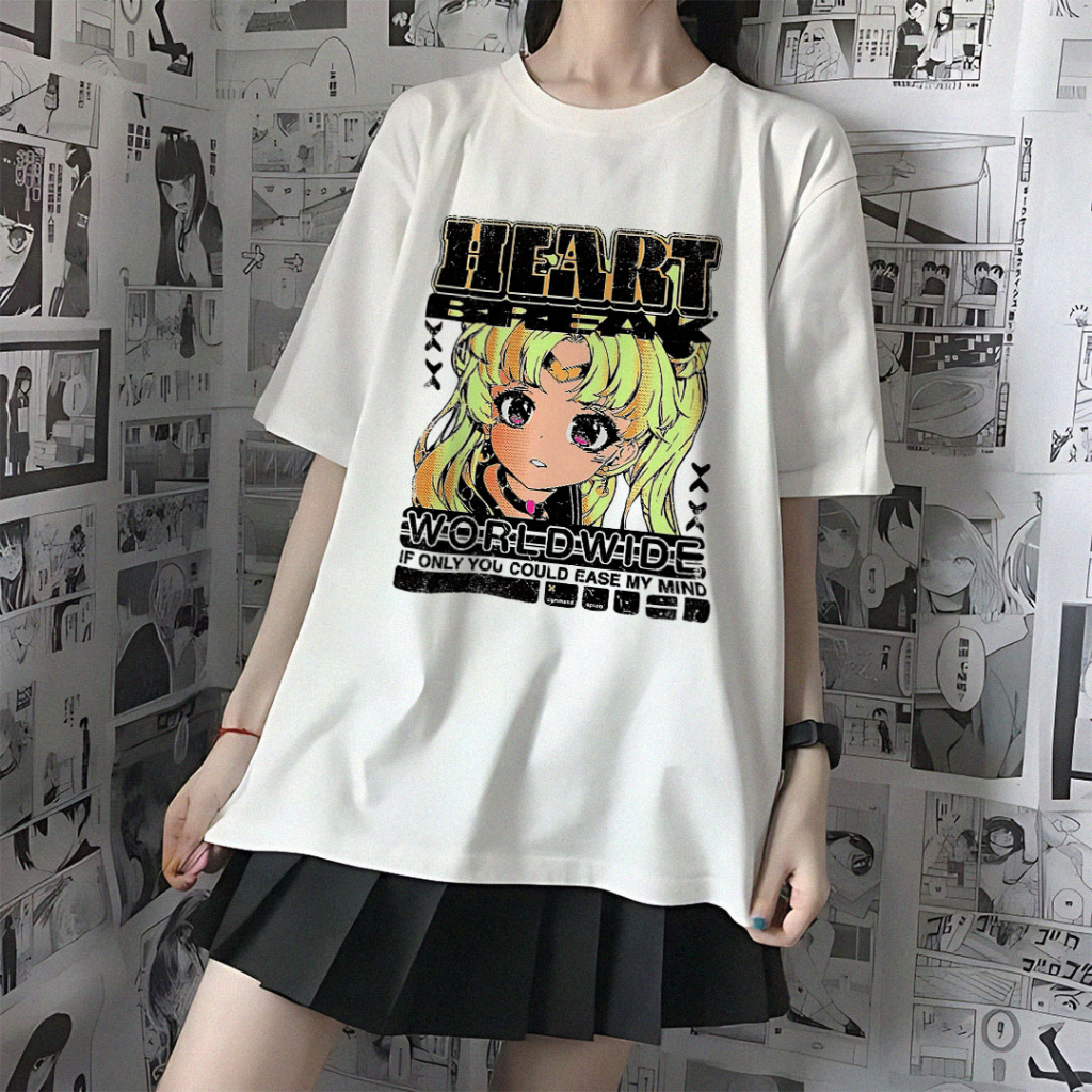 Jual Baju Anime Sailor Moon, Heart Break Y2K Shirt, Kaos Putih, Baju ...