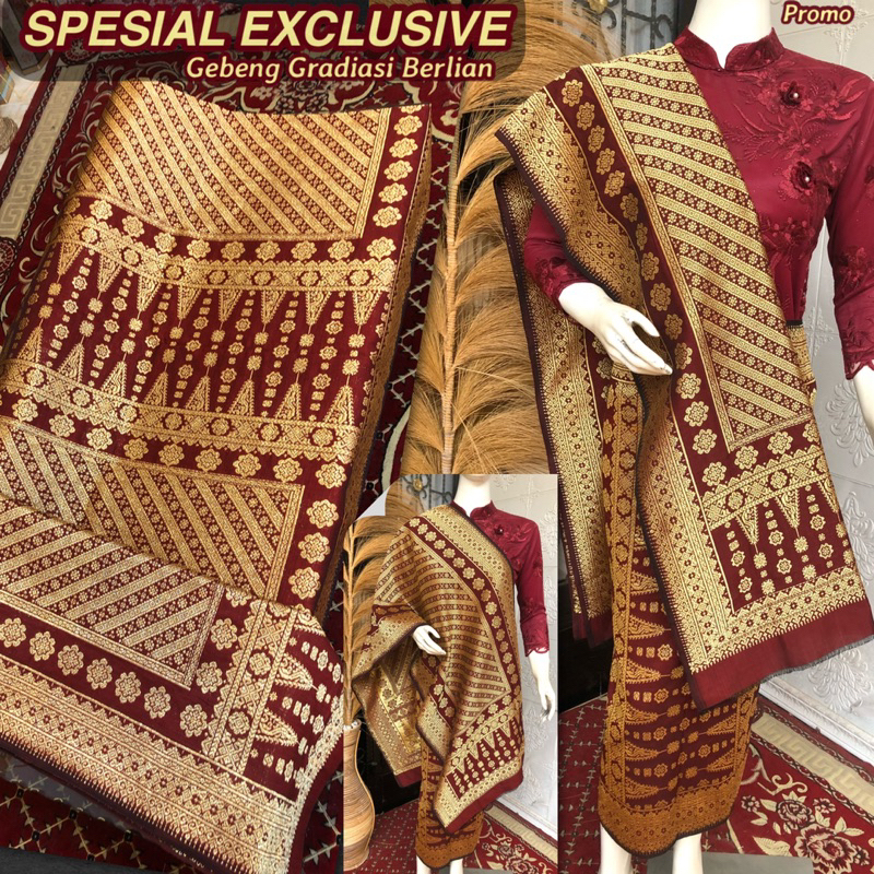 Jual Exclusive Songket Lepus Gebeng Gradiasi Berlian ORI / Maroon Spesial Exclusive /Songket ...