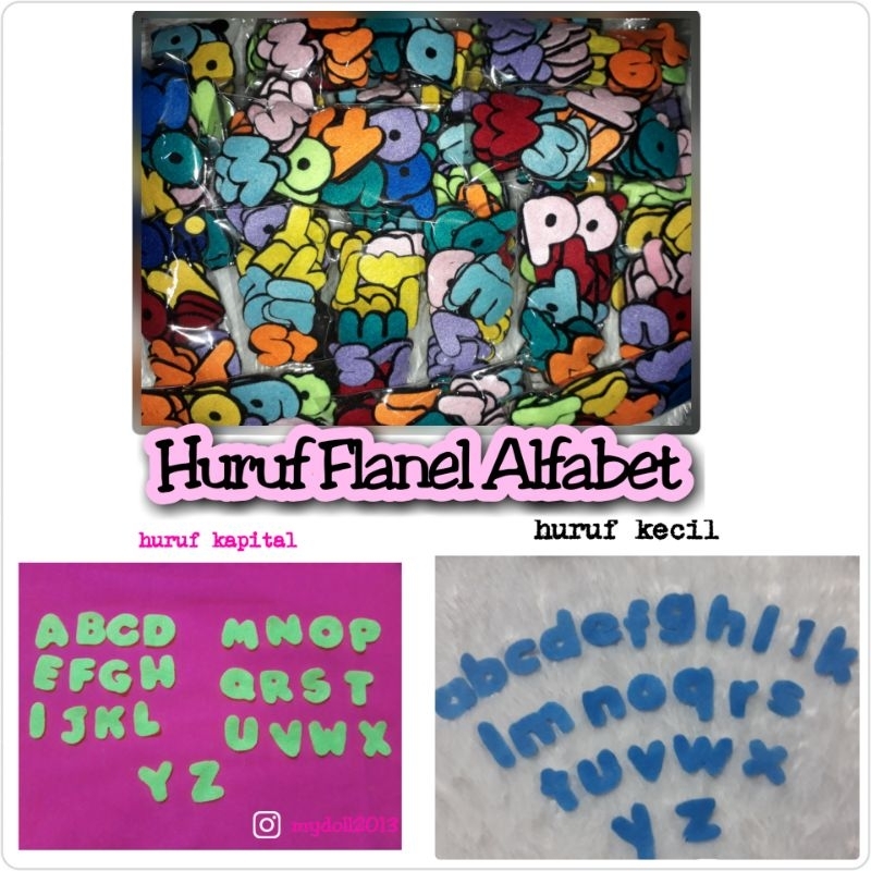 Jual Huruf Flanel Alfabet(Huruf Besar & Huruf Kecil)Model Huruf Sesuai ...