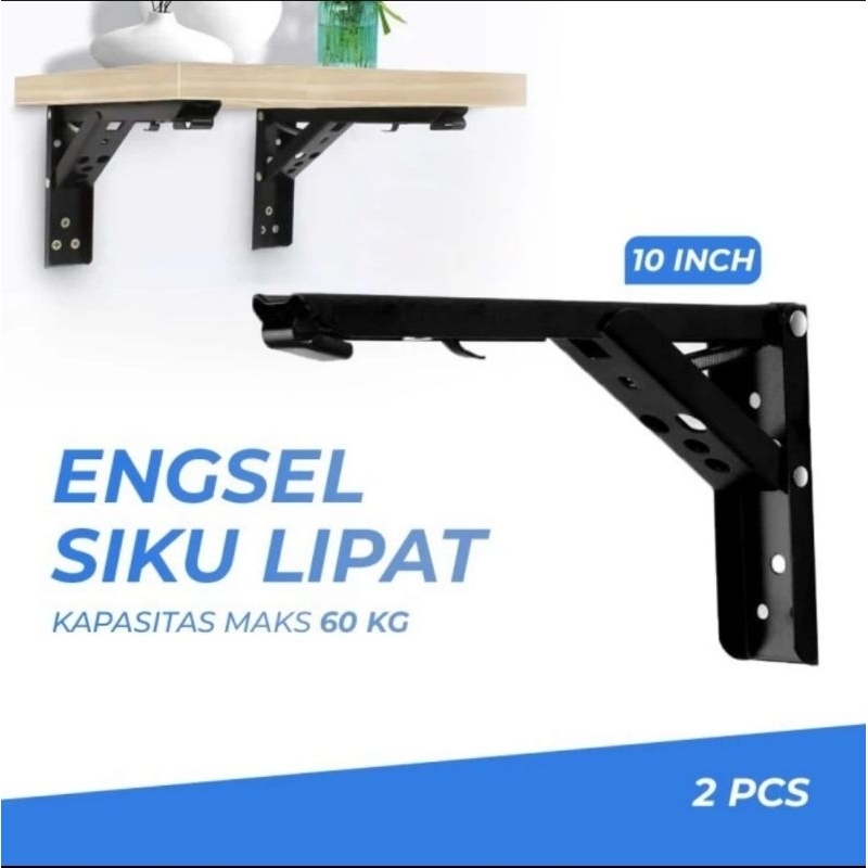 Jual Engsel Lipat 10Inch Set 2pcs Engsel Ambalan Rak Gantung Siku Meja ...