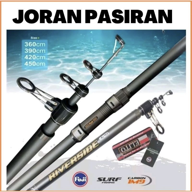 Jual Joran Pasiran Telescopic Elito Riverside 360 390 420 Fuji Surf Carbon Ringan | Shopee Indonesia