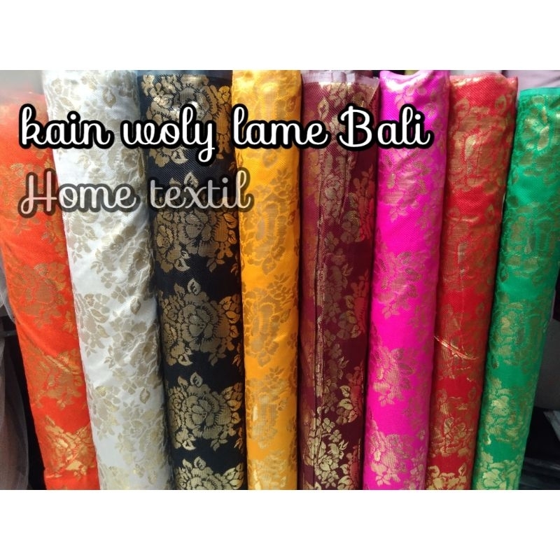 Jual kain Prada lame woly Bali kain songket motif Bali kain baju costum ...