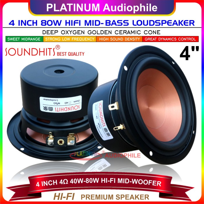 Jual Speaker 4 Inch Mid Bass Mid Woofer Hifi Speker 4" 4 ohm 80W Mid ...