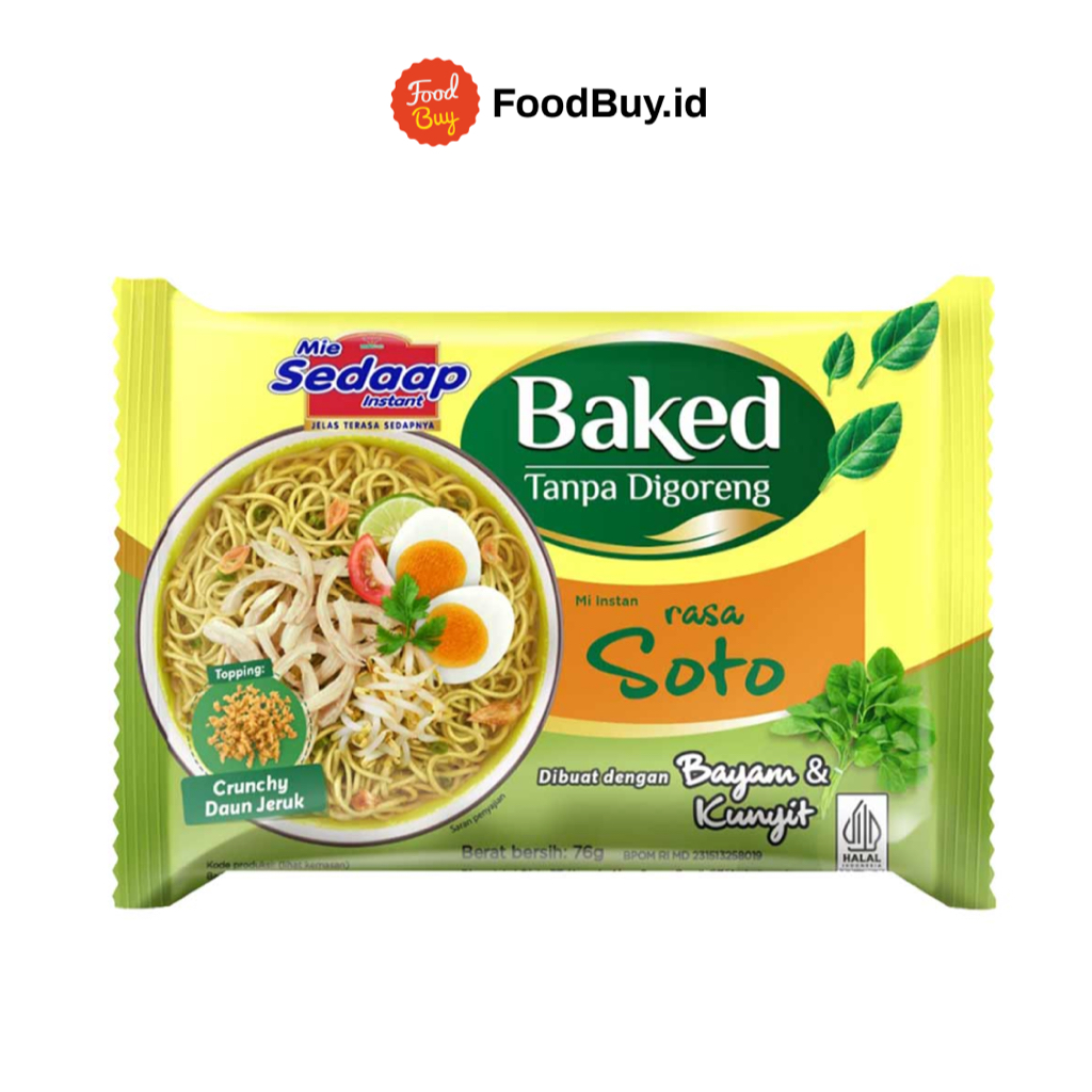 Jual Mie Sedaap Baked Mie Instan Tanpa Digoreng Rasa Soto 76 gr ...