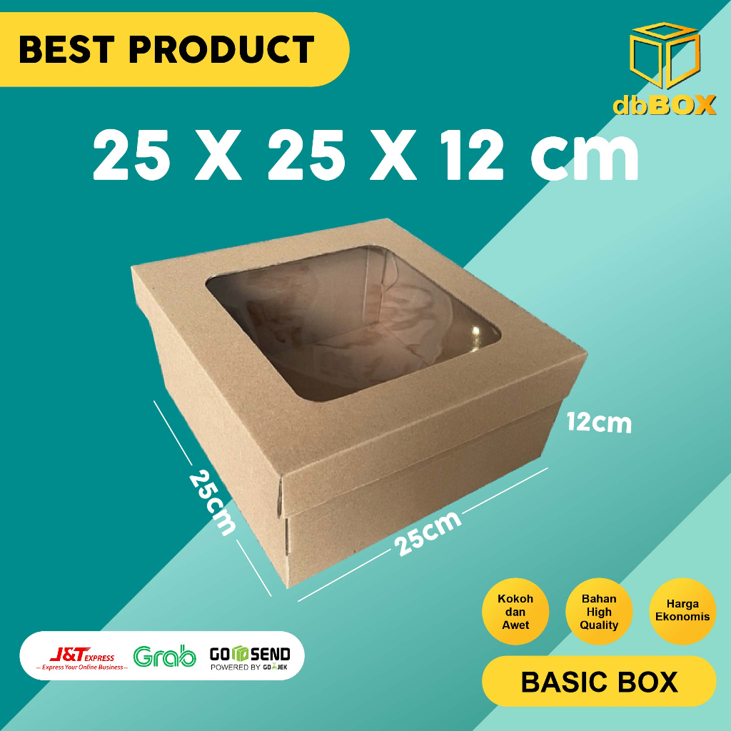 Jual (10Pcs) DUS MIKA 25x25x12 cm kardus die cut, untuk kue hampers ...