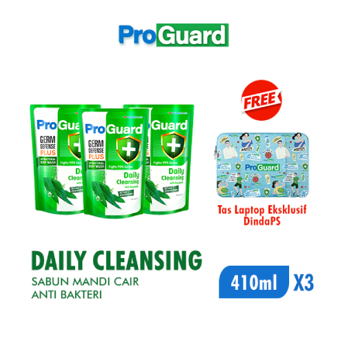 Jual Proguard Bodywash Daily Cleansing 410 ml x3 Free Tas Laptop ...
