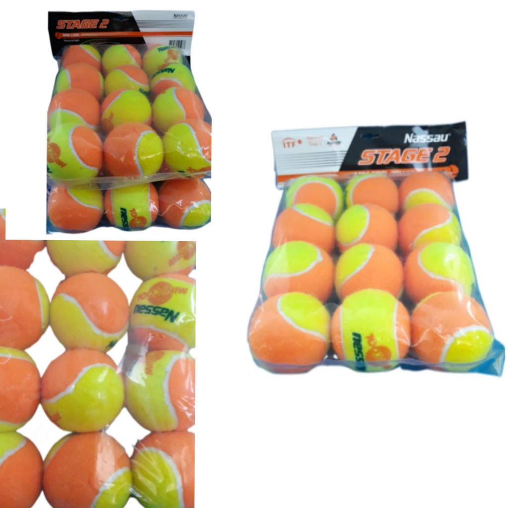 Jual Bola Tennis / Bola Tenis / Bola Latihan Junior Nassau Stage 2 ( 12 ...