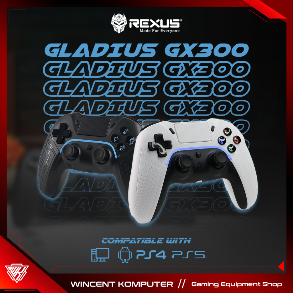 Jual Rexus Gladius GX300 / GX 300 Wireless Gaming Gamepad - putih ...