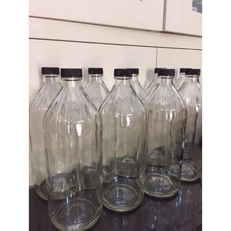 Jual BOTOL JAMU 1 LITER isi 2 pcs // BOTOL BENSIN // BOTOL KACA ...