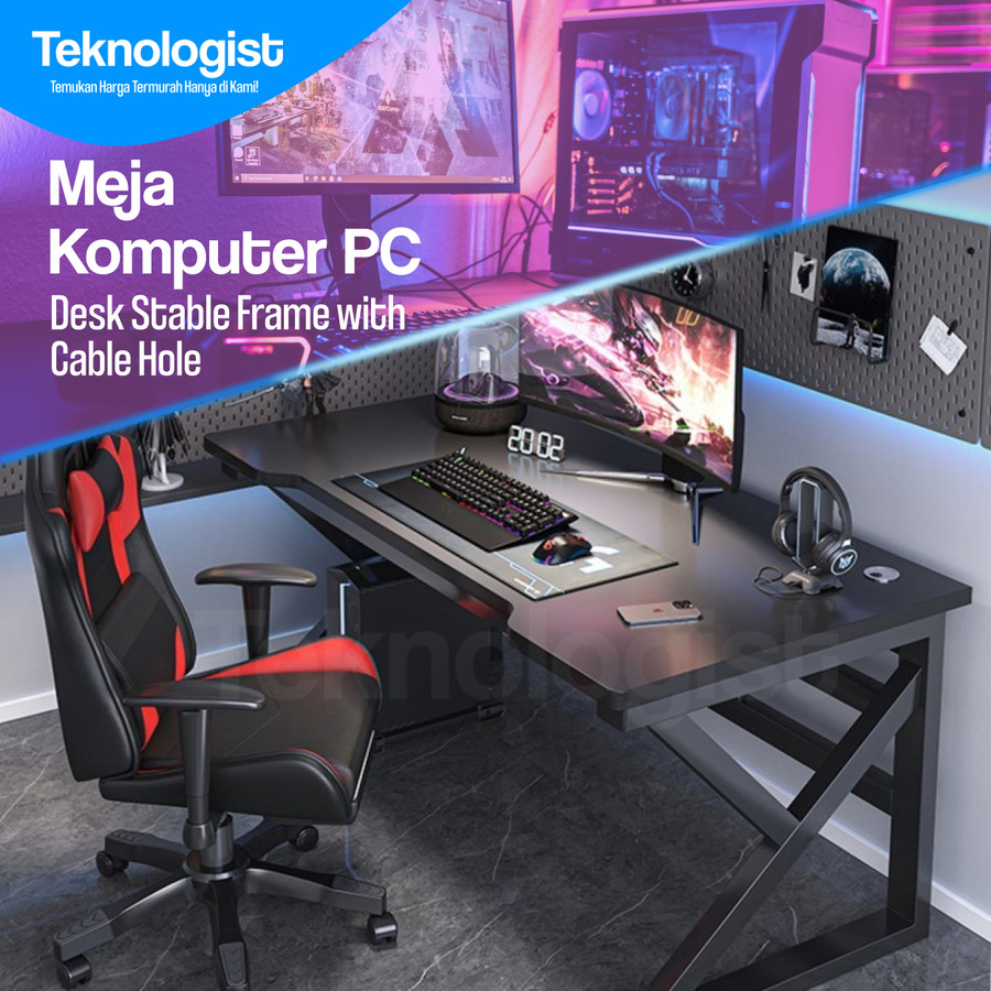 Jual TaffHOME Meja Komputer Gaming Laptop PC Desk Frame with Cable Hole ...