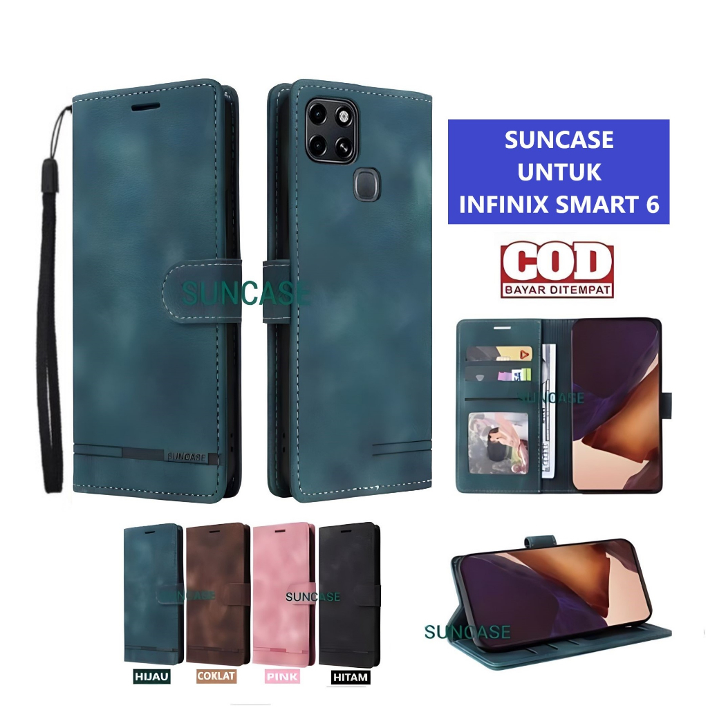 Jual Casing INFINIX SMART 6 model flip buka tutup case kulit ada tempat ...