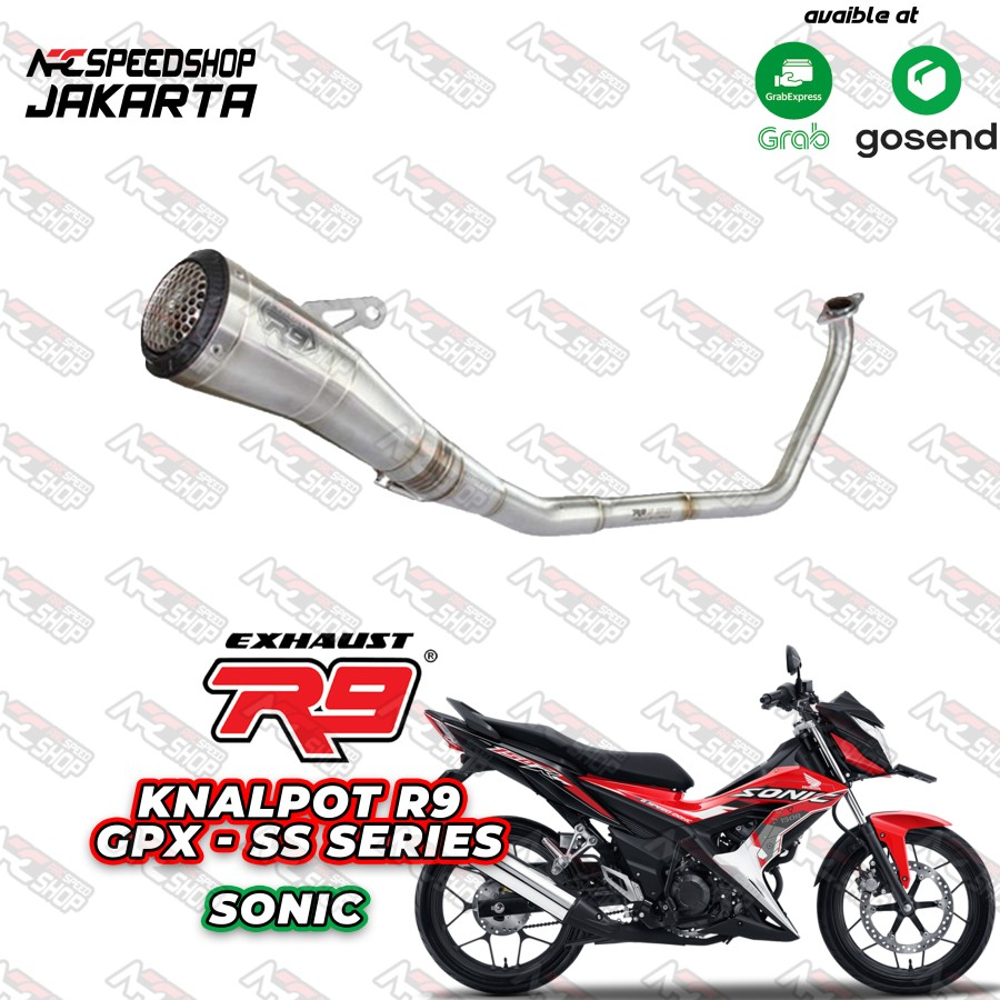 Jual Knalpot R9 GP SS Series Sonic 150 / GTR 150 Fullsystem | Shopee ...