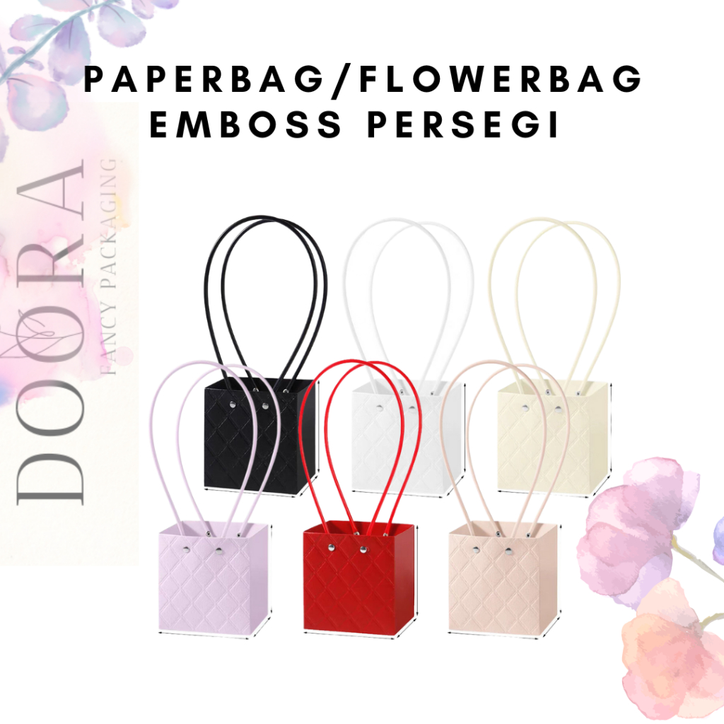 Jual Paper Bag Buket Bunga Persegi Emboss /Flower Bag/Flower Box ...