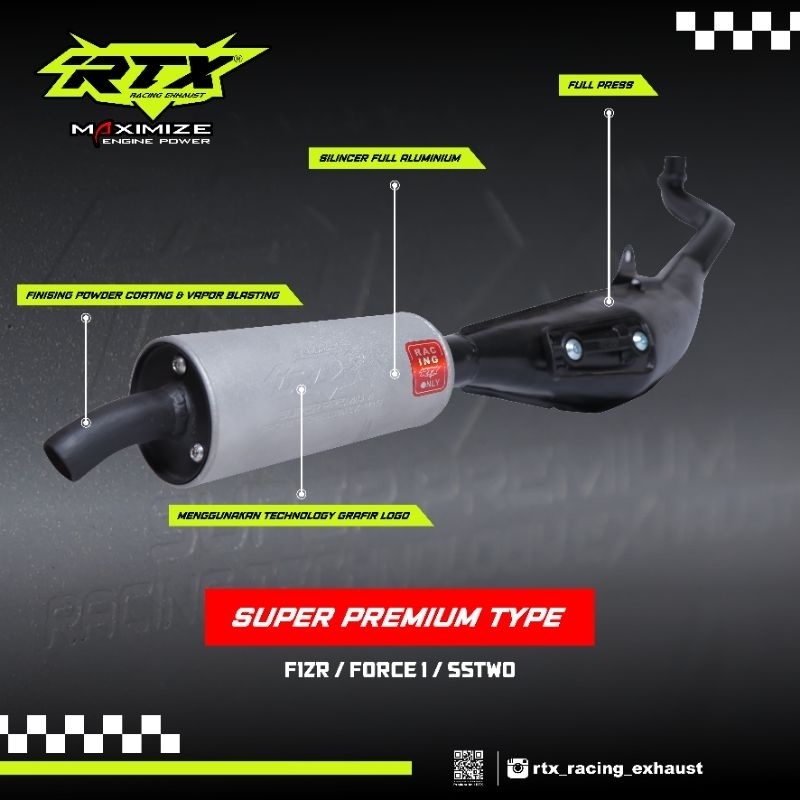 Jual J&T ONLY!! KNALPOT FULLPRESS RTX PREMIUM F1ZR FIZR FORCE1 F1Z ...