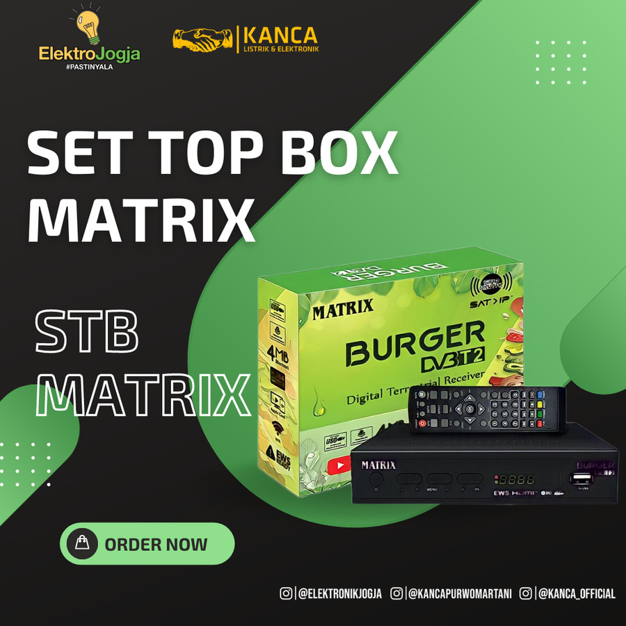Jual Set Top Box / Receiver TV Digital Matrix Burger Hijau HD DVB T2 ...