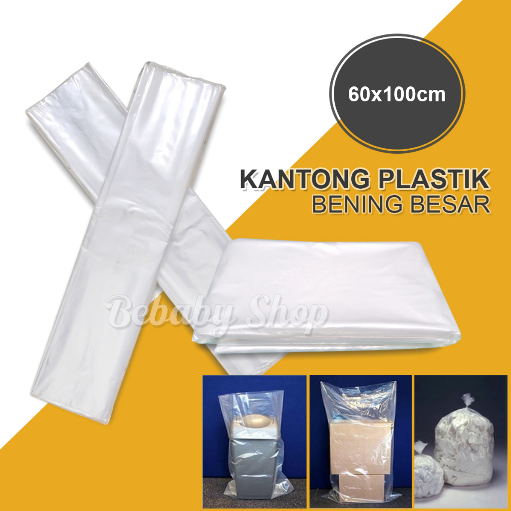 Jual 1kg Kantong Plastik Bening Transparan Besar 60x100cm Tebal 0.04 ...