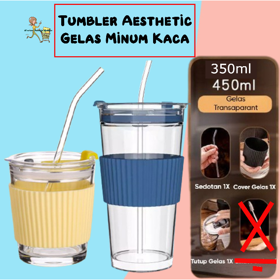 Jual Master Belanja Gelas Tumbler Aesthetic Gelas Minum Kaca Simple Elegan Water Bottle Cup for ...