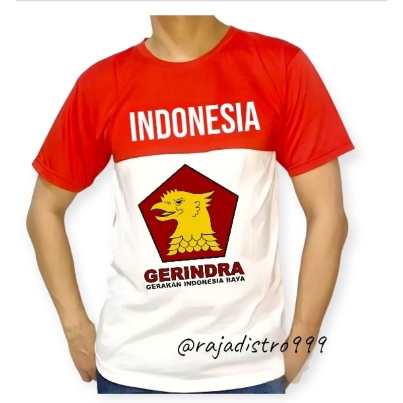 Jual Kaos merah putih INDONESIA KAOS BAJU PARTAI GERINDRA | Shopee ...