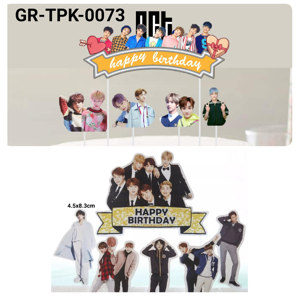 Jual TPK-0073 Cake topper hiasan kue kertas BTS Kpop star korea yamama ...