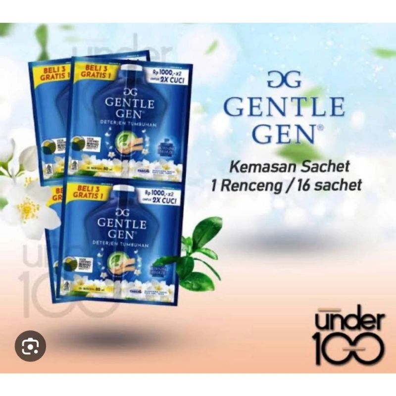Jual Gentle Gen Deterjen Cair 80ml ( 16 sachet ) | Shopee Indonesia