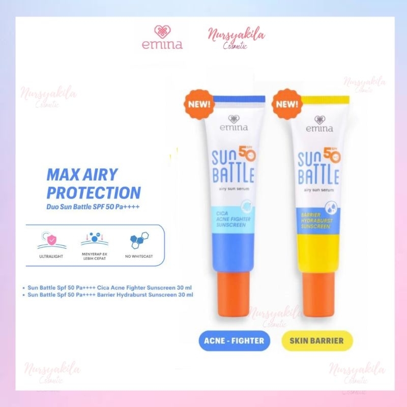 Jual Emina Sun Battle SPF 50 PA++++ Airy Sun Serum 30 ml - Sunscreen ...