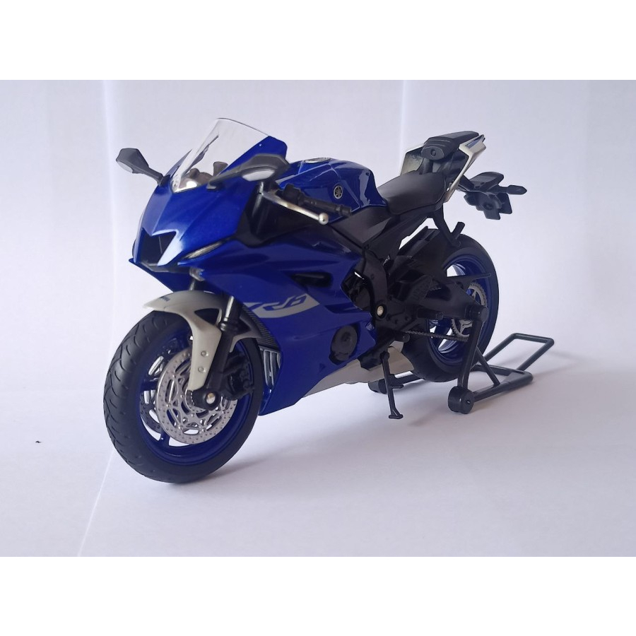 Jual Diecast Motor Yamaha YZF-R6 Biru Welly skala 1:12 miniatur murah ...