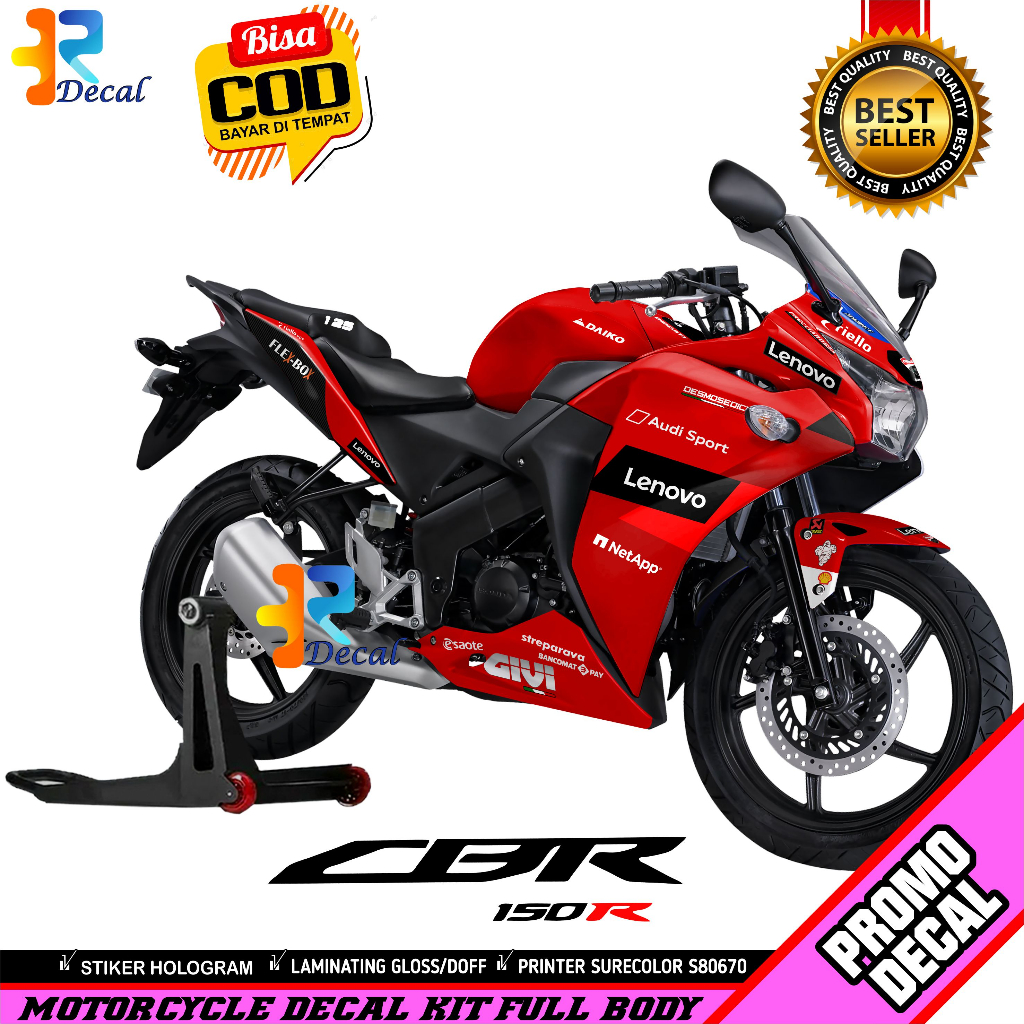 Jual Decal Motor CBR 150R CBU Thailand Desain Ducati Sticker Decal Full ...
